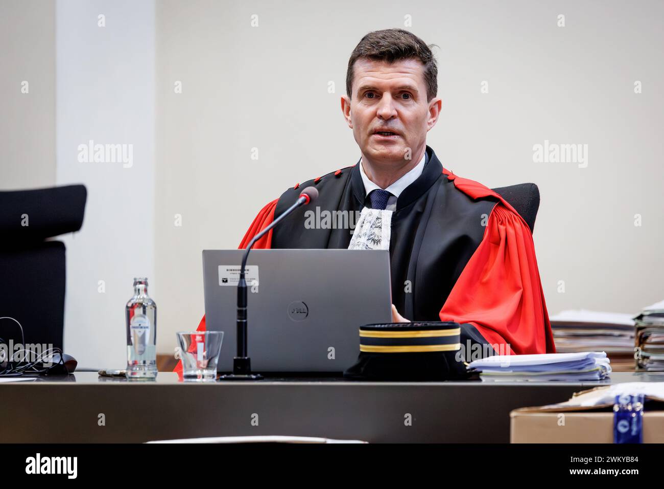Brugge, Belgium. 23rd Feb, 2024. Chairman of the court Bart Meganck ...