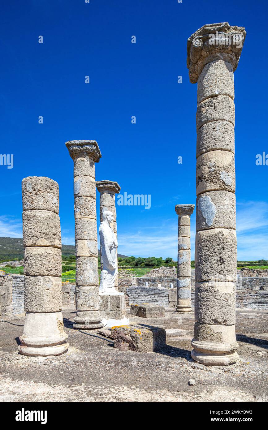 This photo captures the impressive remnants of the Roman basilica ...