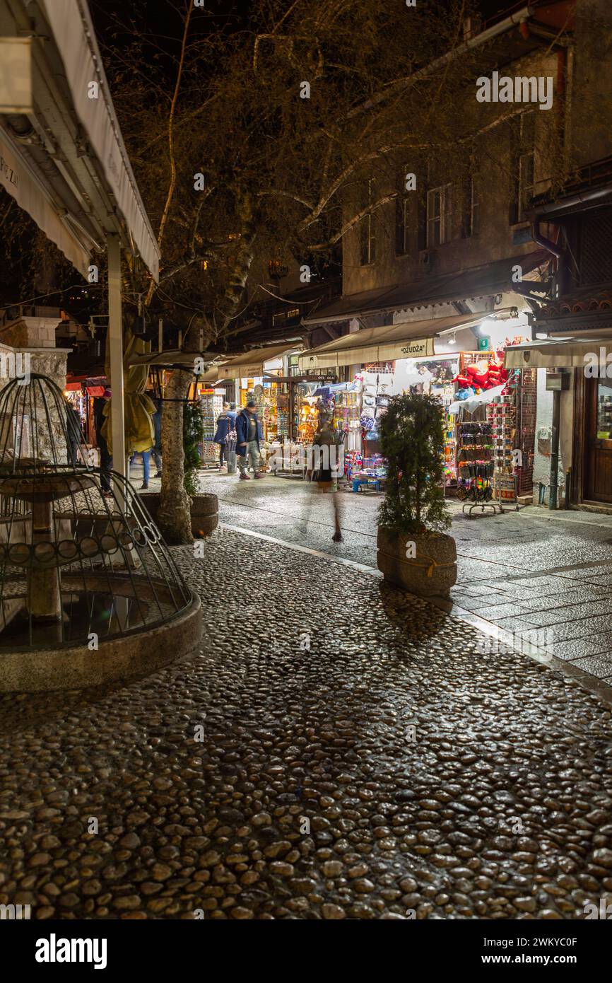 Sarajevo - BiH - 10 FEB 2024: Bascarsija is Sarajevo's old bazaar and ...