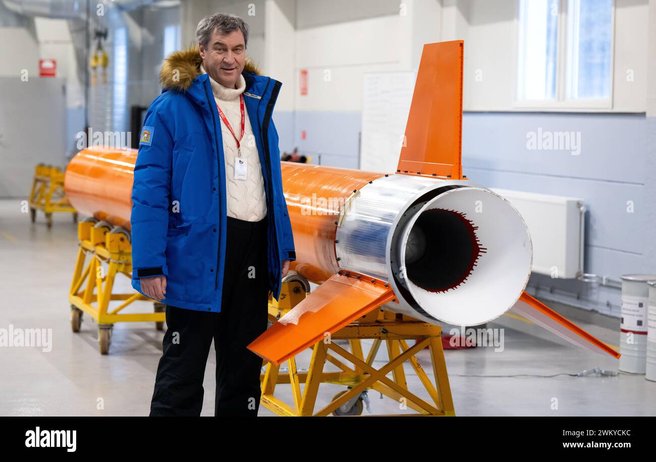 Kiruna, Sweden. 23rd Feb, 2024. Markus Söder (CSU), Minister President ...