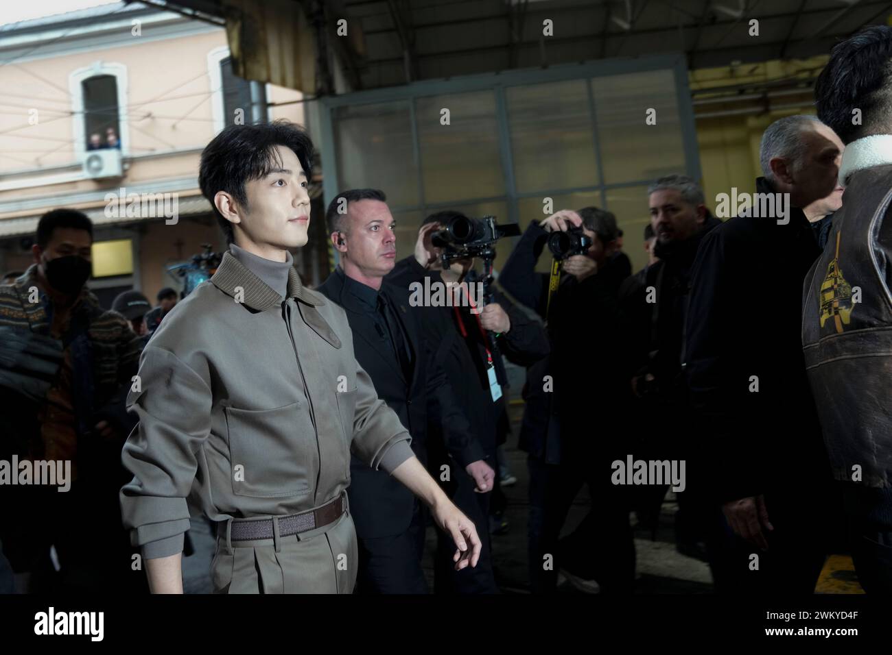 Chinese actor and singer Xiao Zhan arrives for the unveiling of the Tod ...