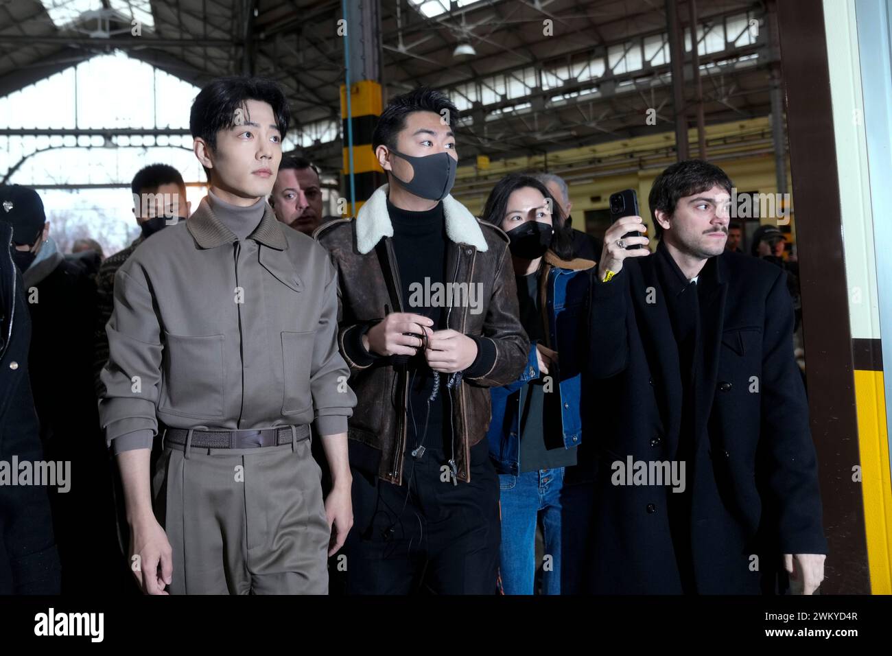 Chinese actor and singer Xiao Zhan arrives for the unveiling of the Tod ...