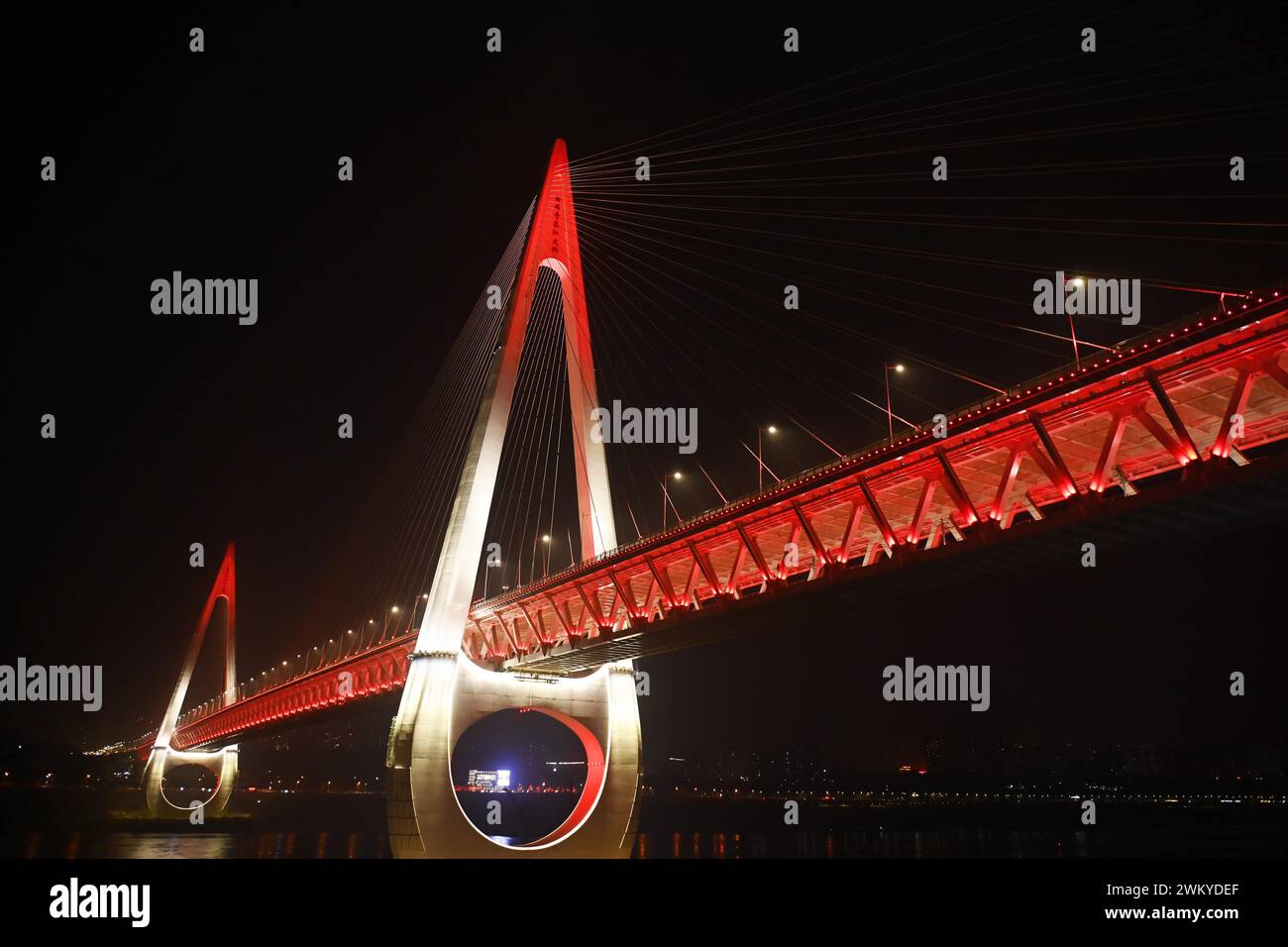Magnificent scene of Baijusi Yangtze River Bridge in Chongqing, China ...