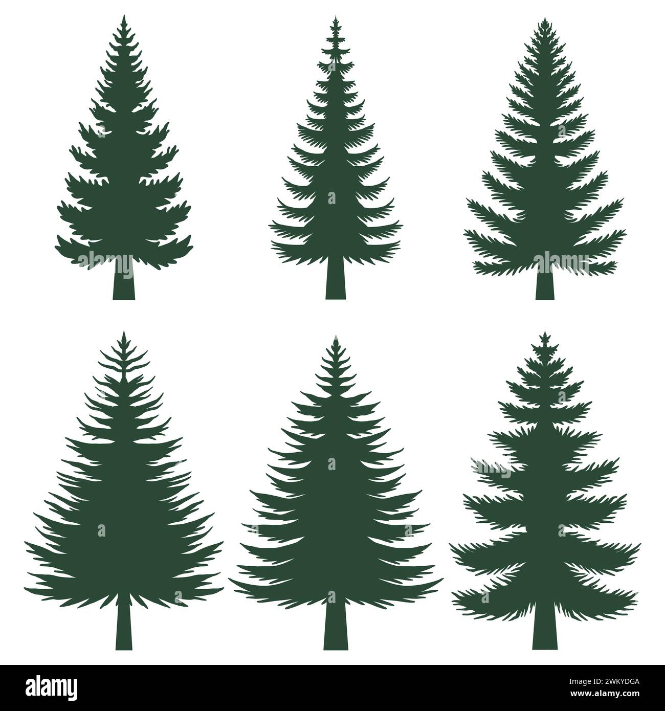 Pine tree silhouette set collection Stock Vector Image & Art - Alamy