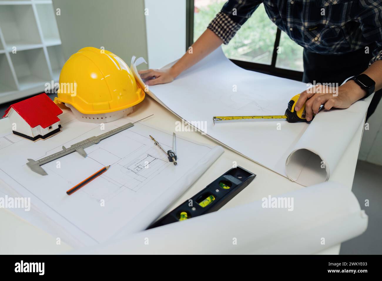 team engineer, foreman, architect meeting for colleagues discussing and checks construction ...