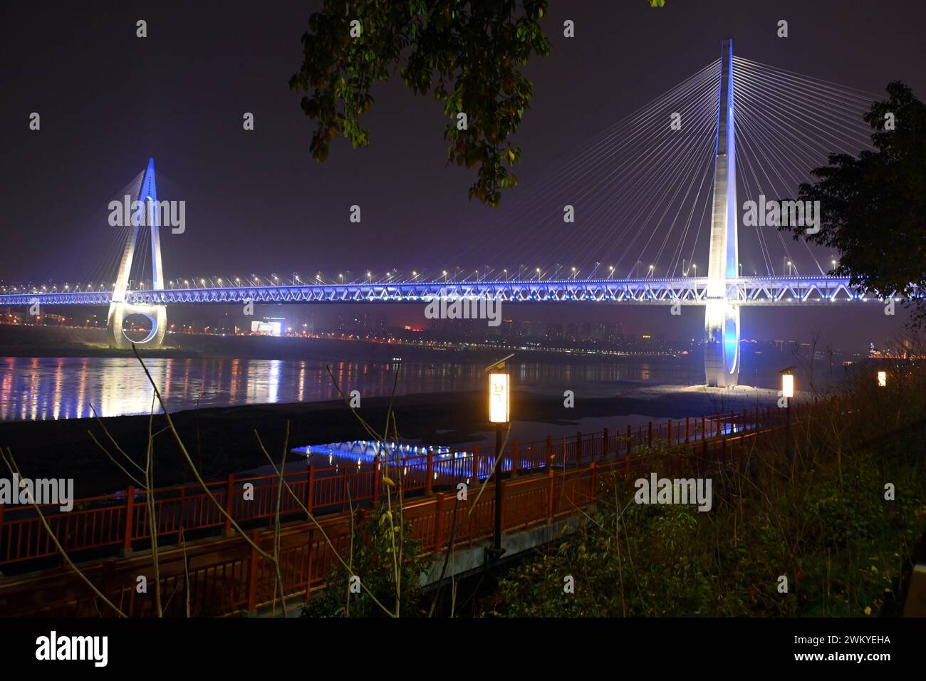 Magnificent scene of Baijusi Yangtze River Bridge in Chongqing, China ...