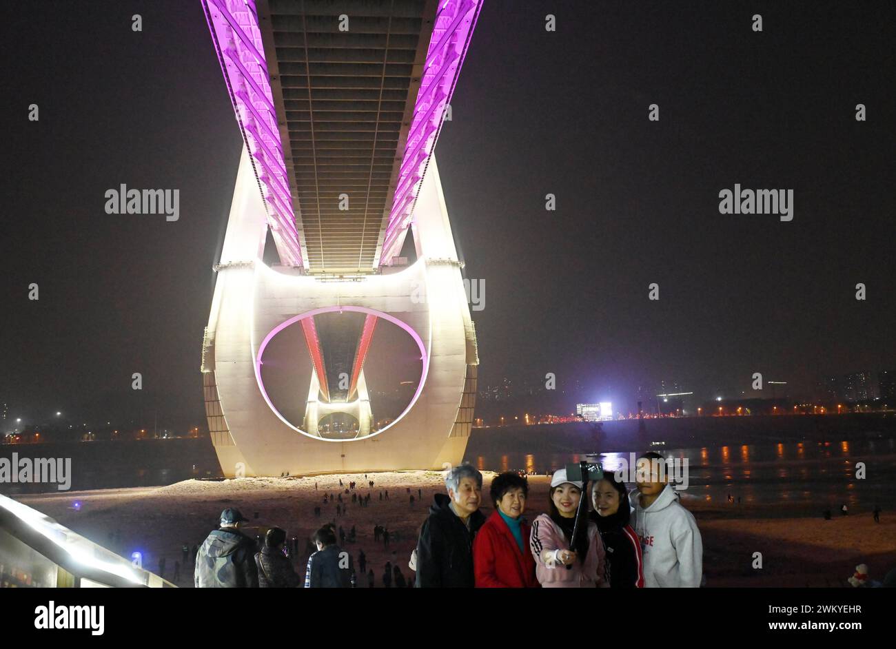 Magnificent scene of Baijusi Yangtze River Bridge in Chongqing, China ...