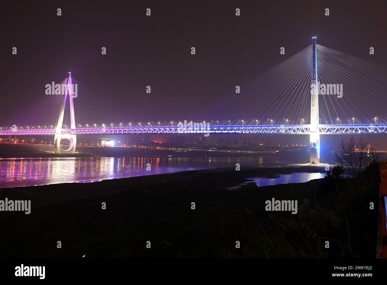 Magnificent scene of Baijusi Yangtze River Bridge in Chongqing, China ...