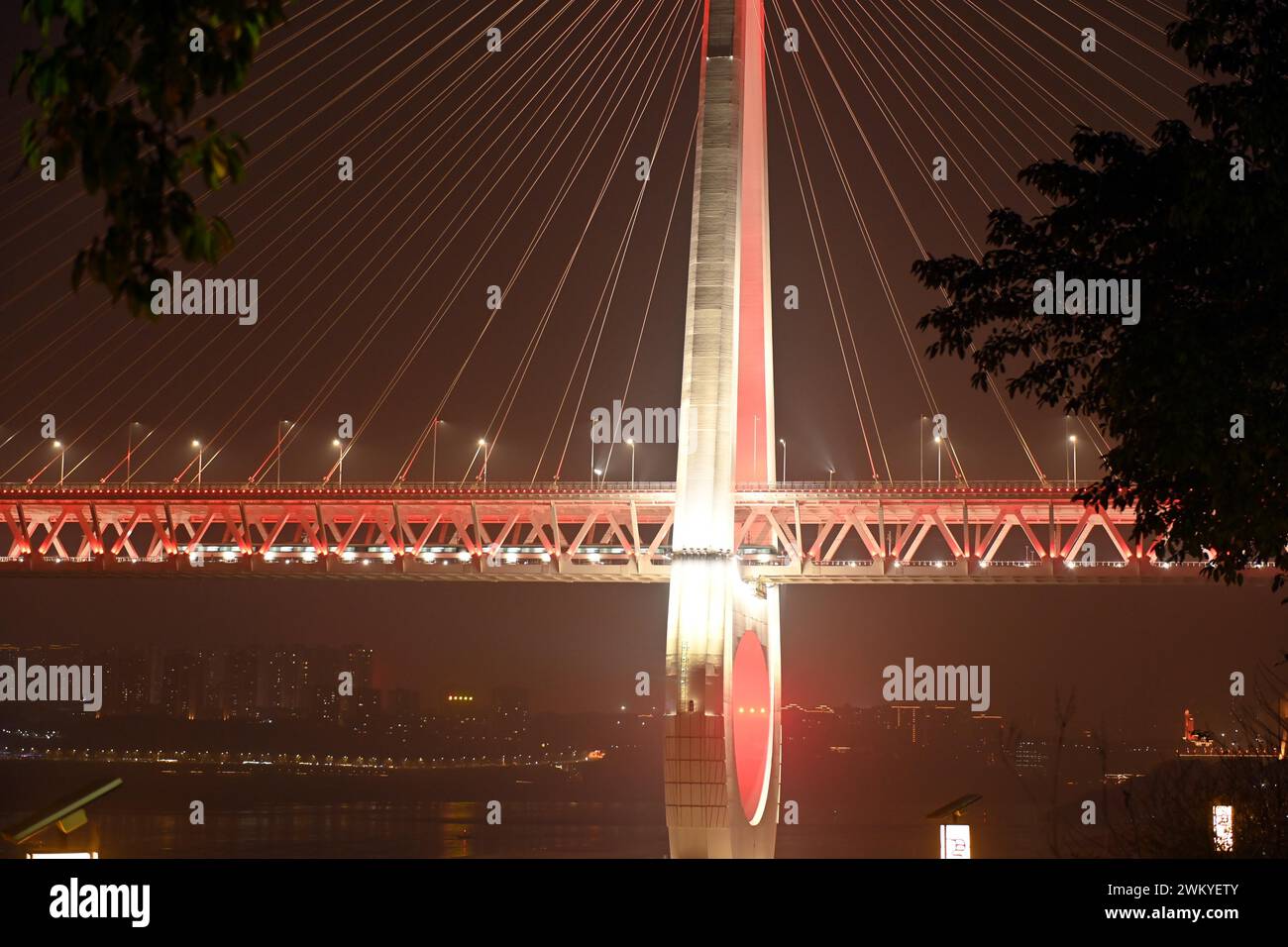 Magnificent scene of Baijusi Yangtze River Bridge in Chongqing, China ...