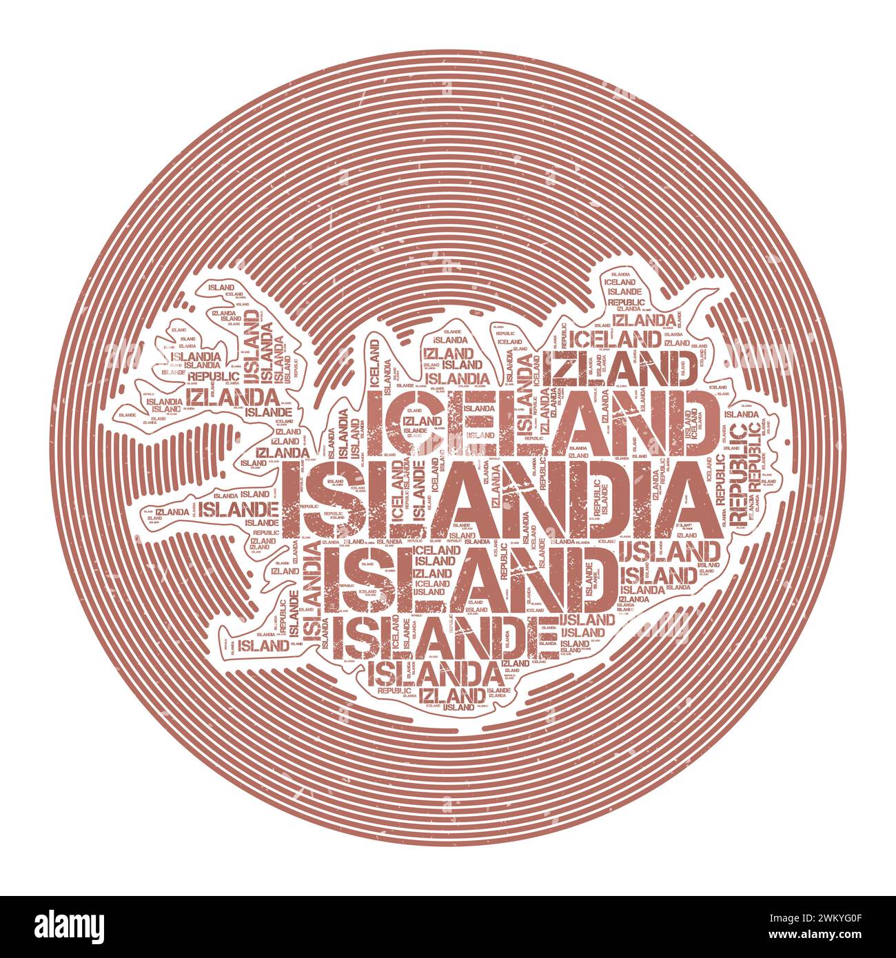 Iceland vector image. Country round logo design. Iceland poster in ...