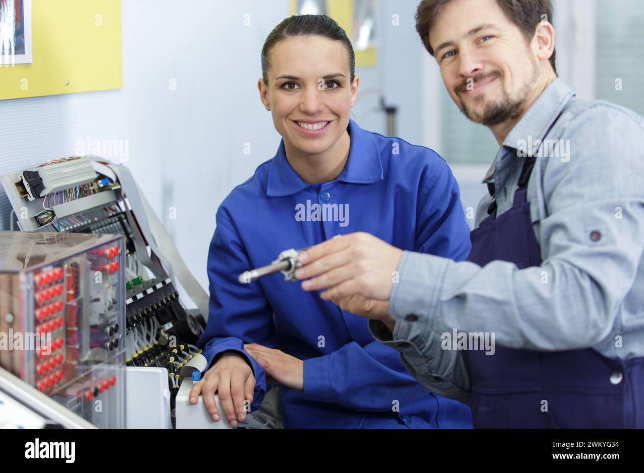 man and woman working at robotics lab Stock Photo - Alamy man and woman working at robotics lab Stock Photo - Alamy