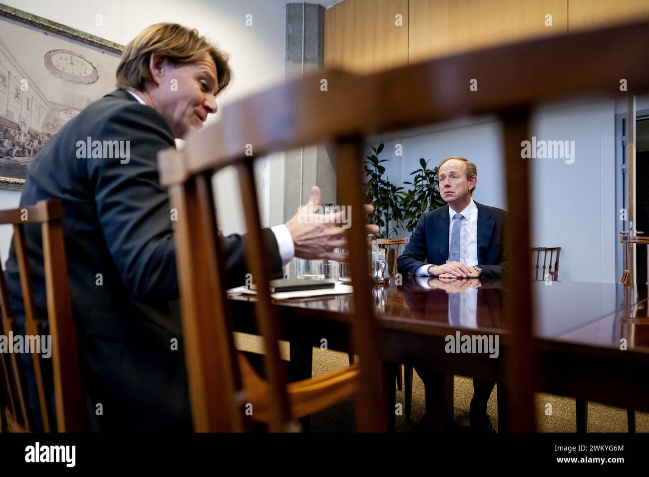 THE HAGUE - 23/02/2024, Informer Kim Putters together with Kees van der ...