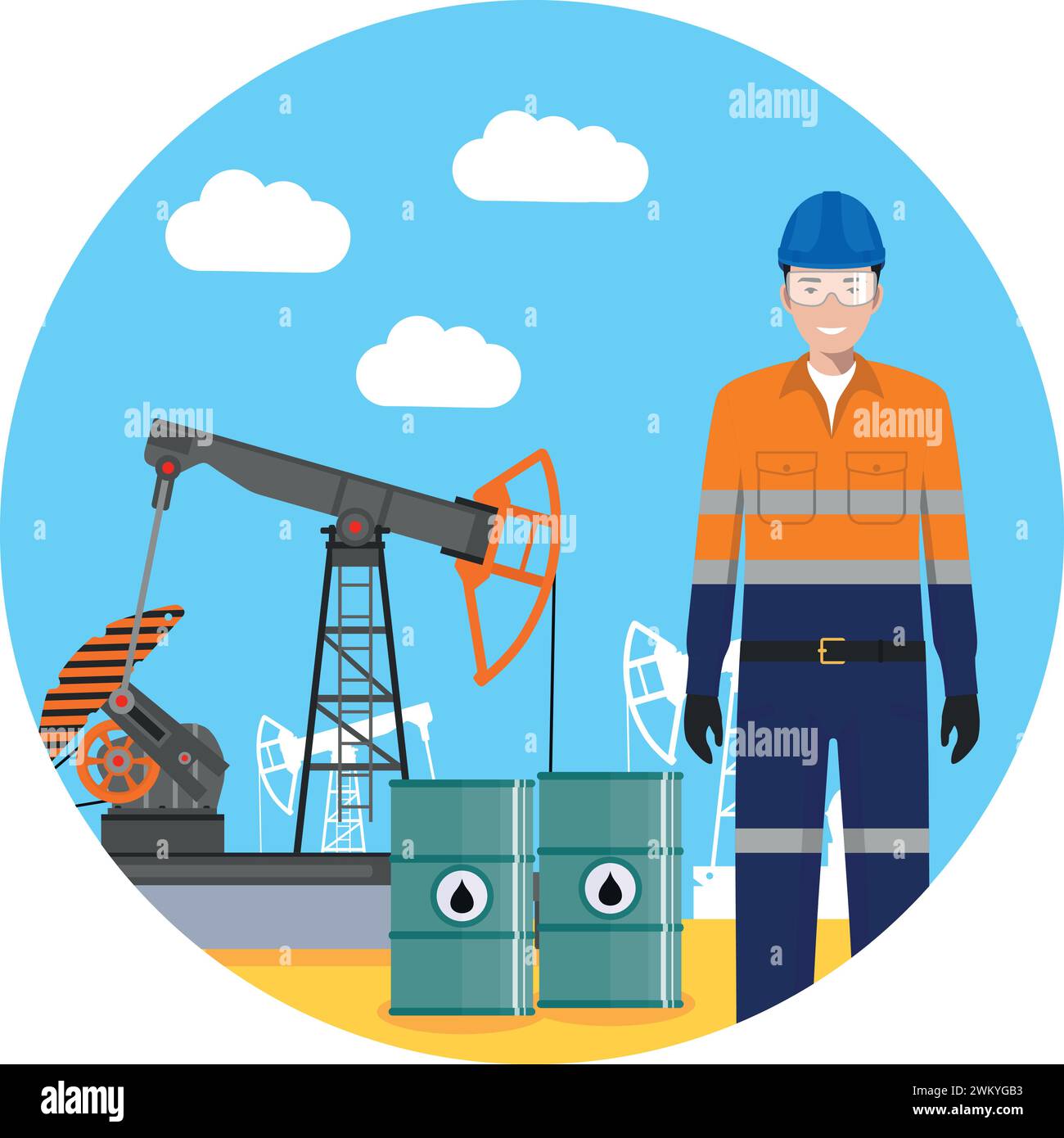 Oil field worker Stock Vector Images - Alamy