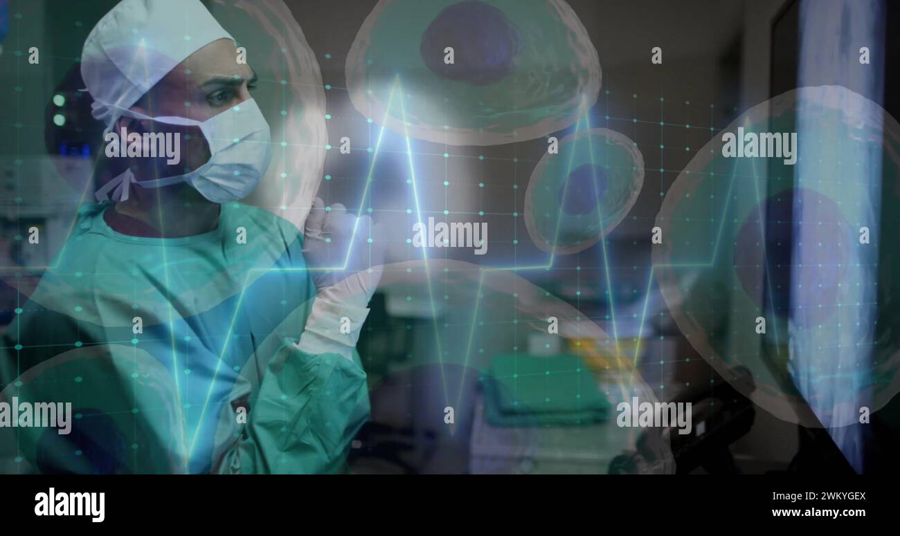 Image Of Data Processing Over Diverse Surgeons In Hospital Global