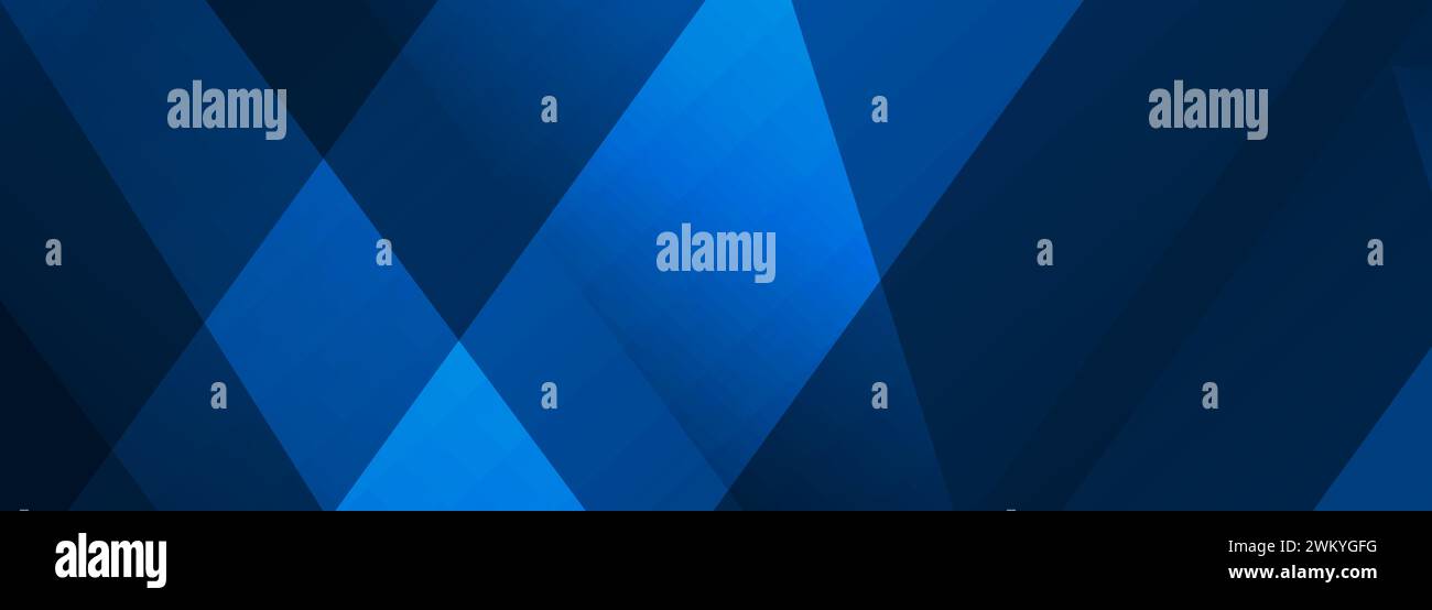 Blue modern abstract wide banner with geometric shapes. Dark blue ...