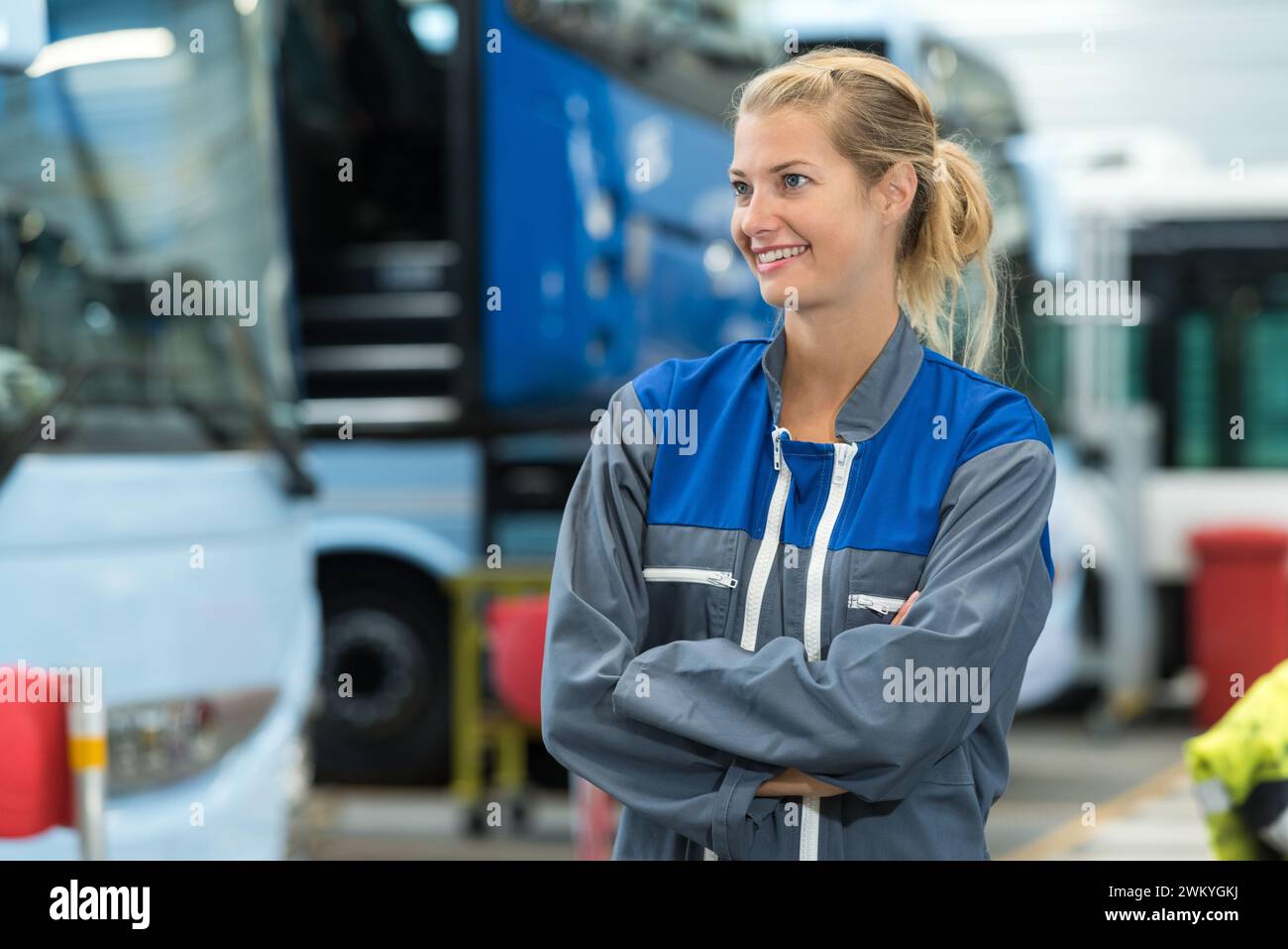 Interior of a bus garage hi-res stock photography and images - Alamy