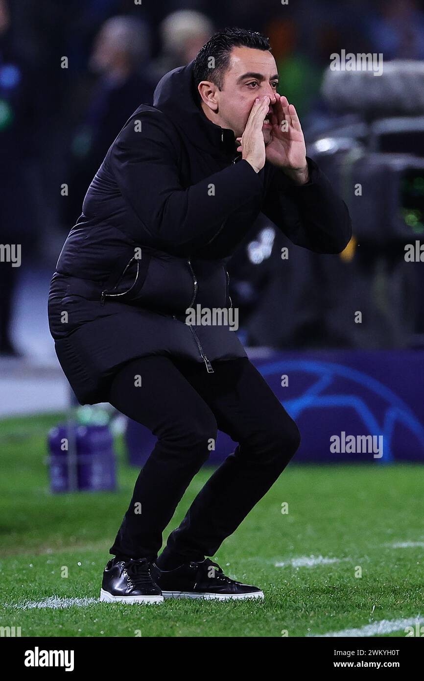 Xavi Hernandez head coach of FC Barcelona gestures during the Champions ...