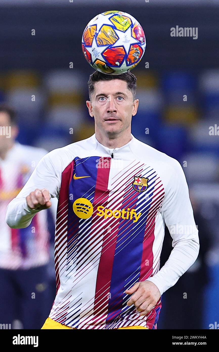 Robert Lewandowski of FC Barcelona prior to the Champions League ...