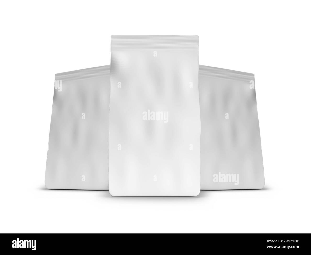 Pouch Bag Packaging Mockup 3D Illustration Mockup Scene on Isolated ...