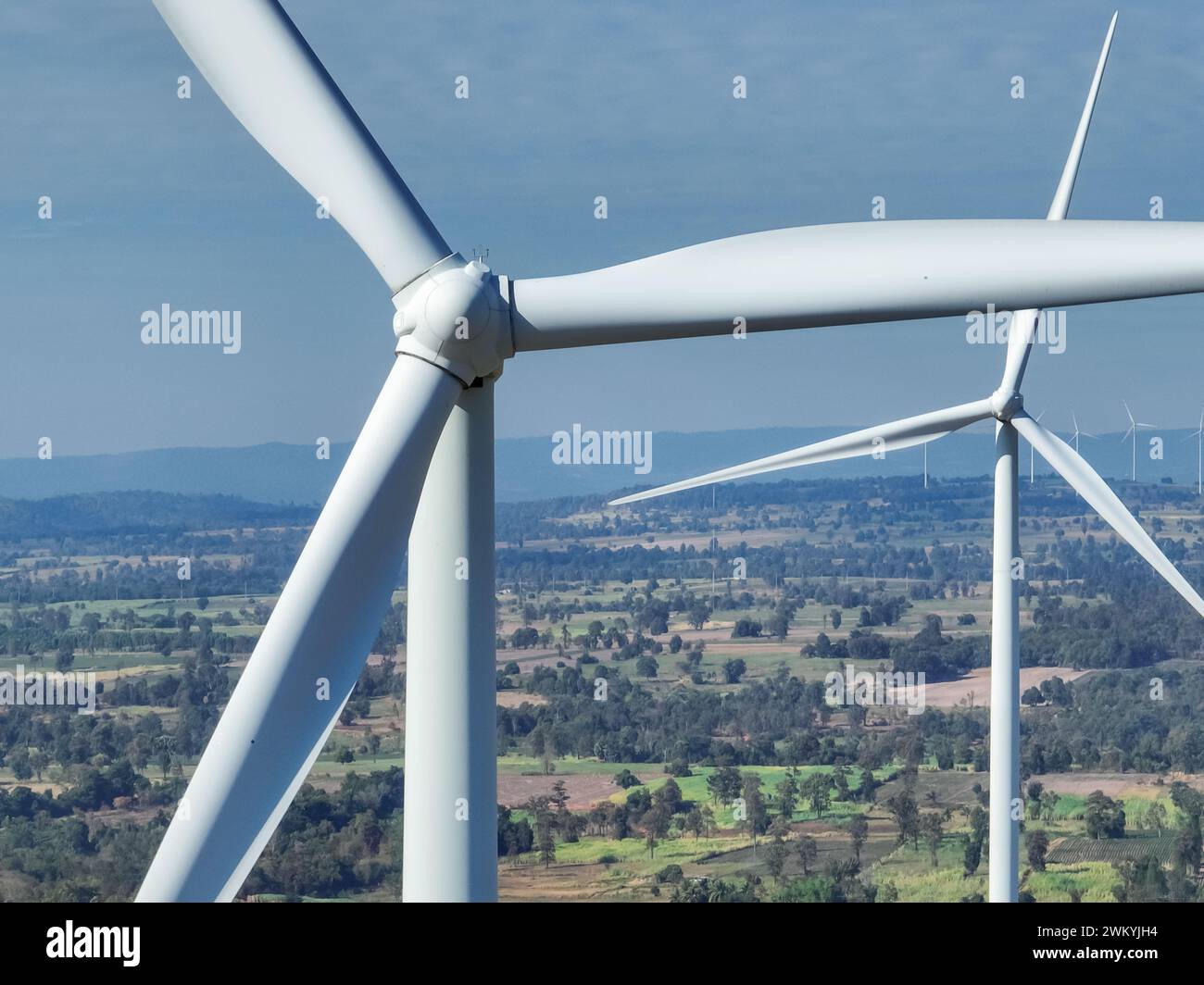 Landscape of wind farm. Wind energy. Wind power. Sustainable, renewable ...