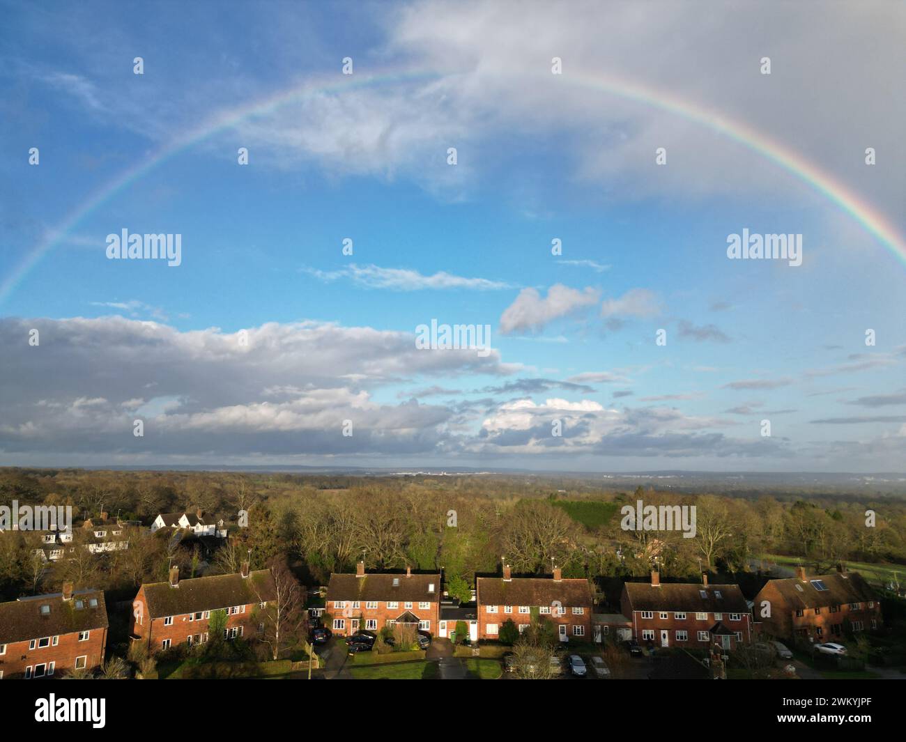 Rainbow over rooftops hi-res stock photography and images - Alamy