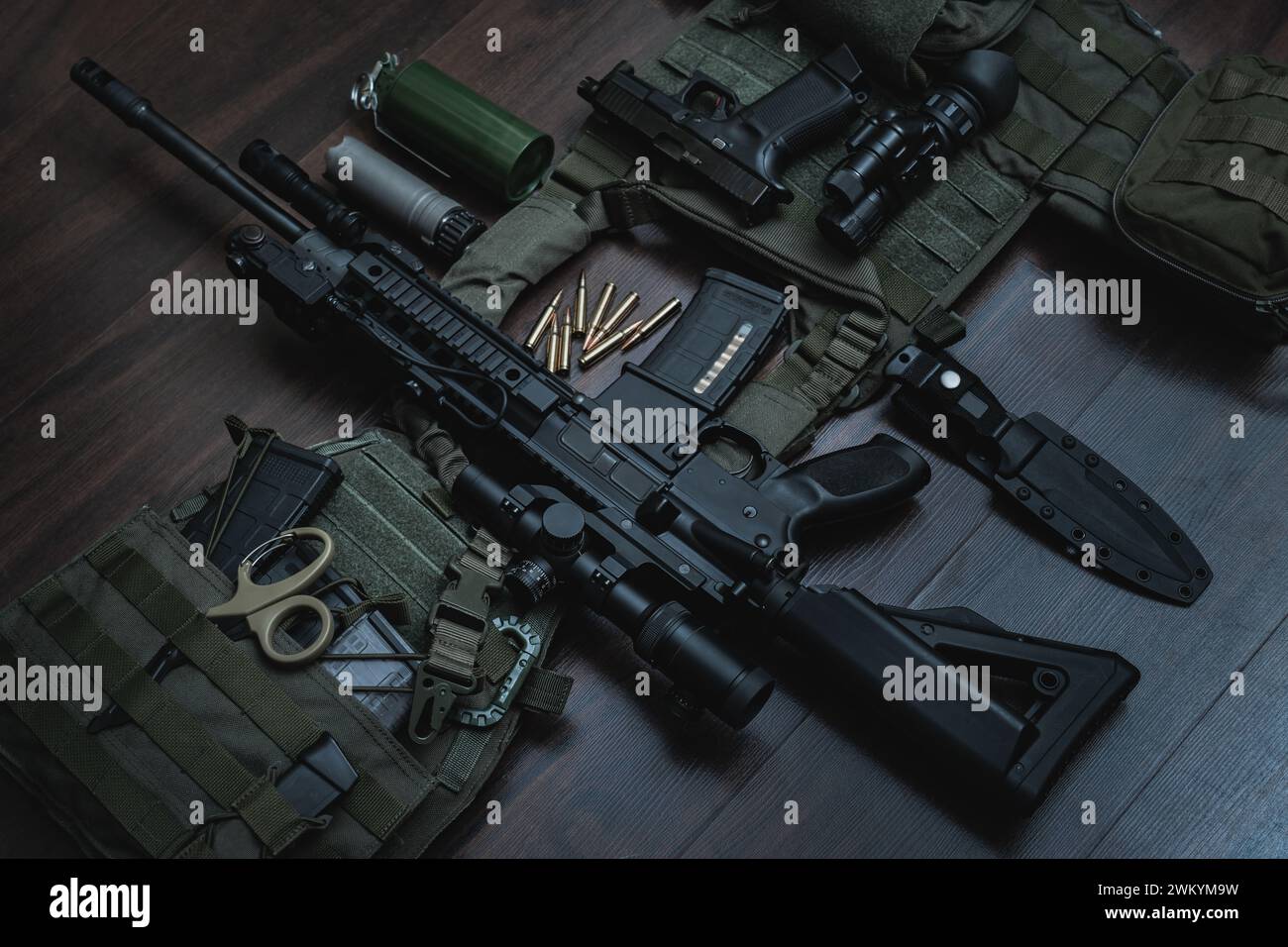 Civilian tactical equipment and weapons for home defense, plate carrier ...