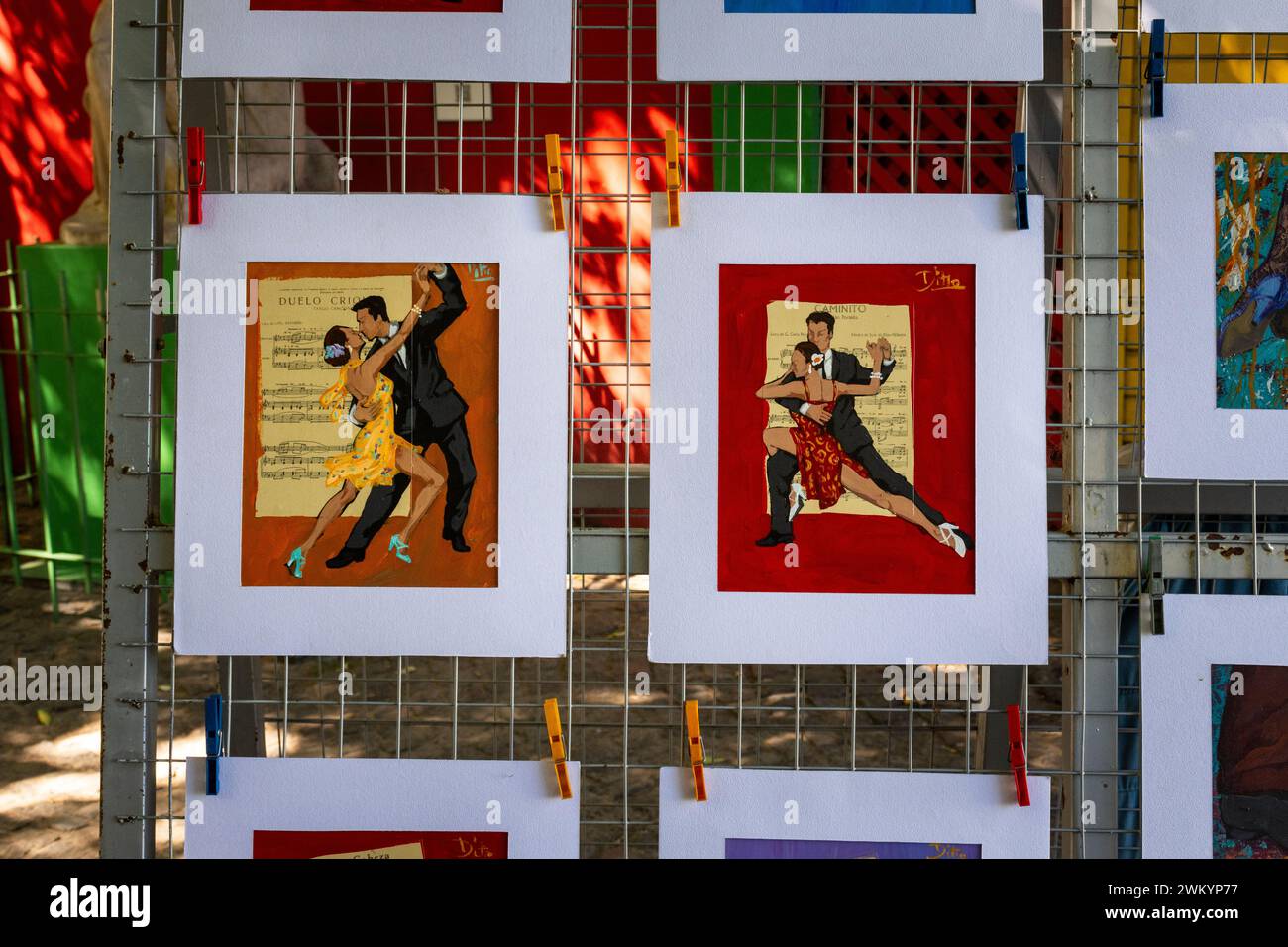 Tango paintings for sale in La Boca, Buenos Aires, Argentina Stock ...