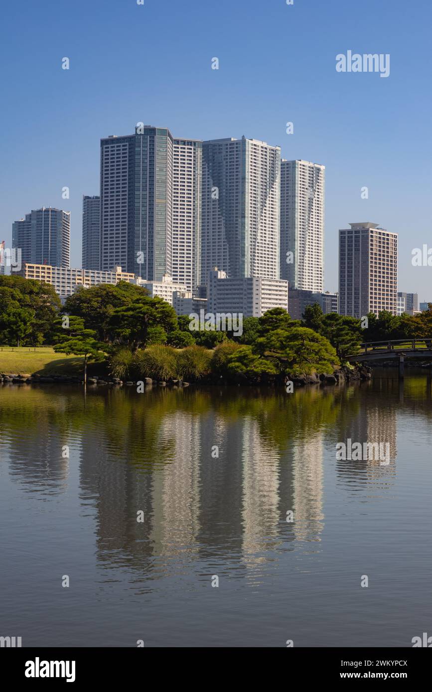 Inside in Hamarikyu Gardens. It is a public park in Chuo Ward,Tokyo ...