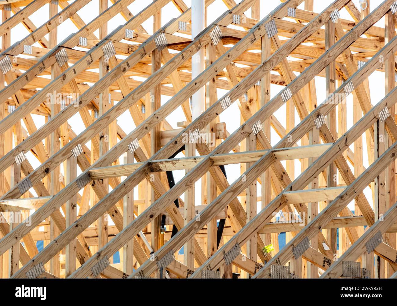 Framing during house under construction Stock Photo - Alamy
