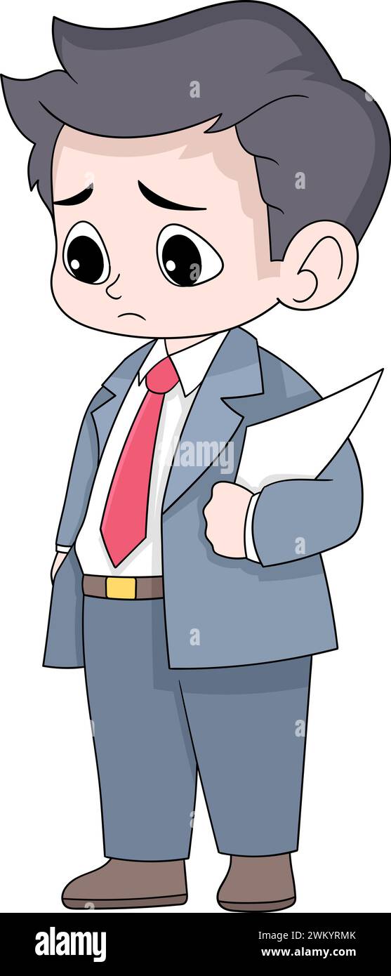 tired face of overworked worker, illustration of too much work, cartoon ...