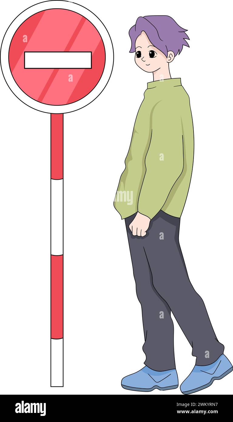illustration of compliance with prohibition signs, stop signs cartoon ...