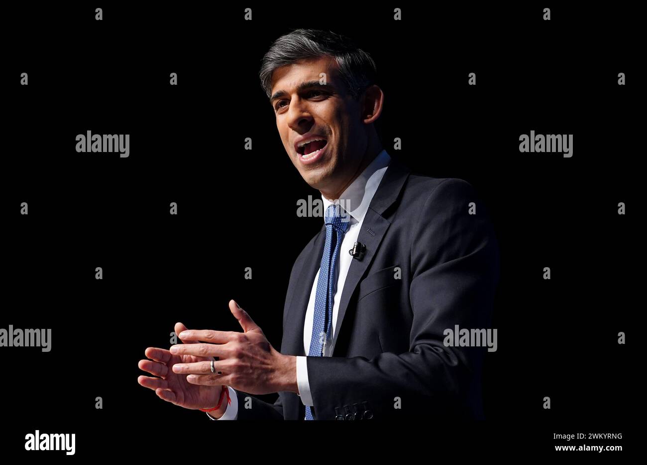Prime Minister Rishi Sunak delivers a speech at the Welsh Conservatives ...