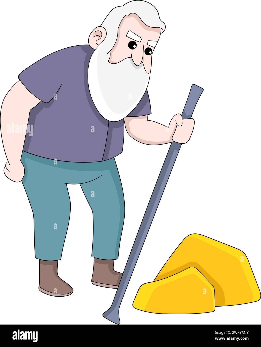 story about finding a piece of gold, oldman is finding treasure ...