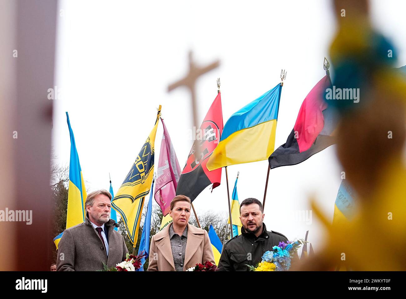 Denmarks Prime Minister Mette Frederiksen, her husband Bo Tengberg and ...