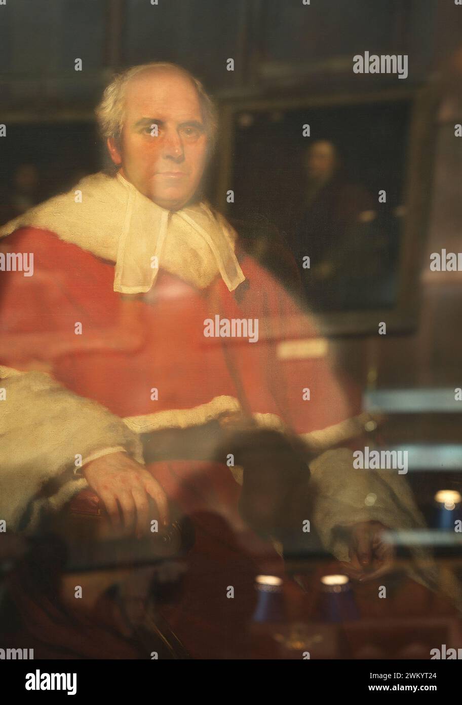 Portrait painting of Thomas Strange, chief justice of Madras 1800, in ...