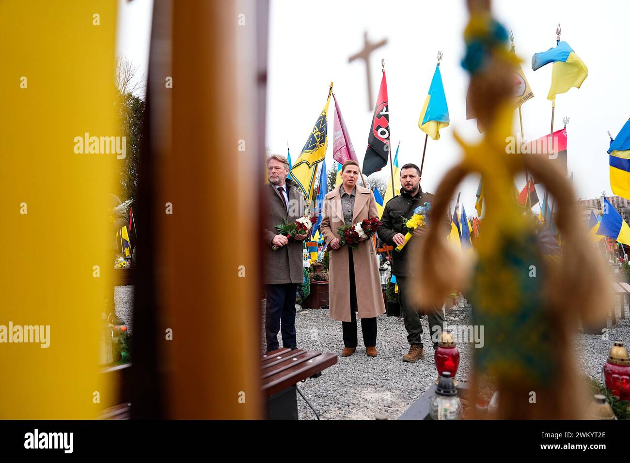 Denmarks Prime Minister Mette Frederiksen, her husband Bo Tengberg and ...