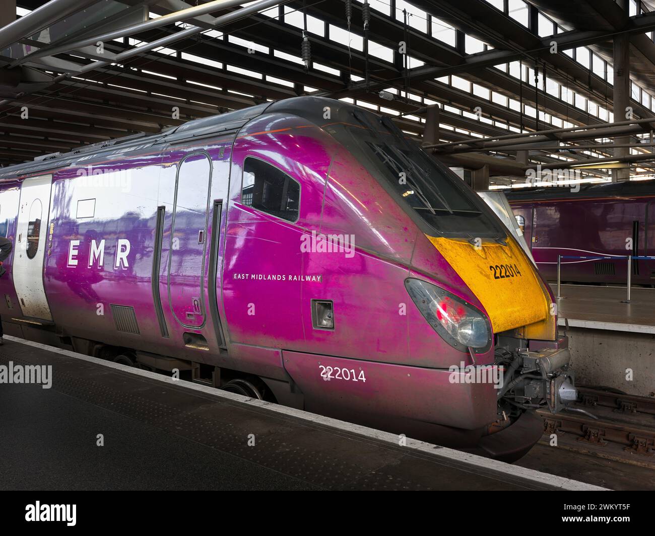 EMR railway engine at St Pancras rail station, London, England Stock ...