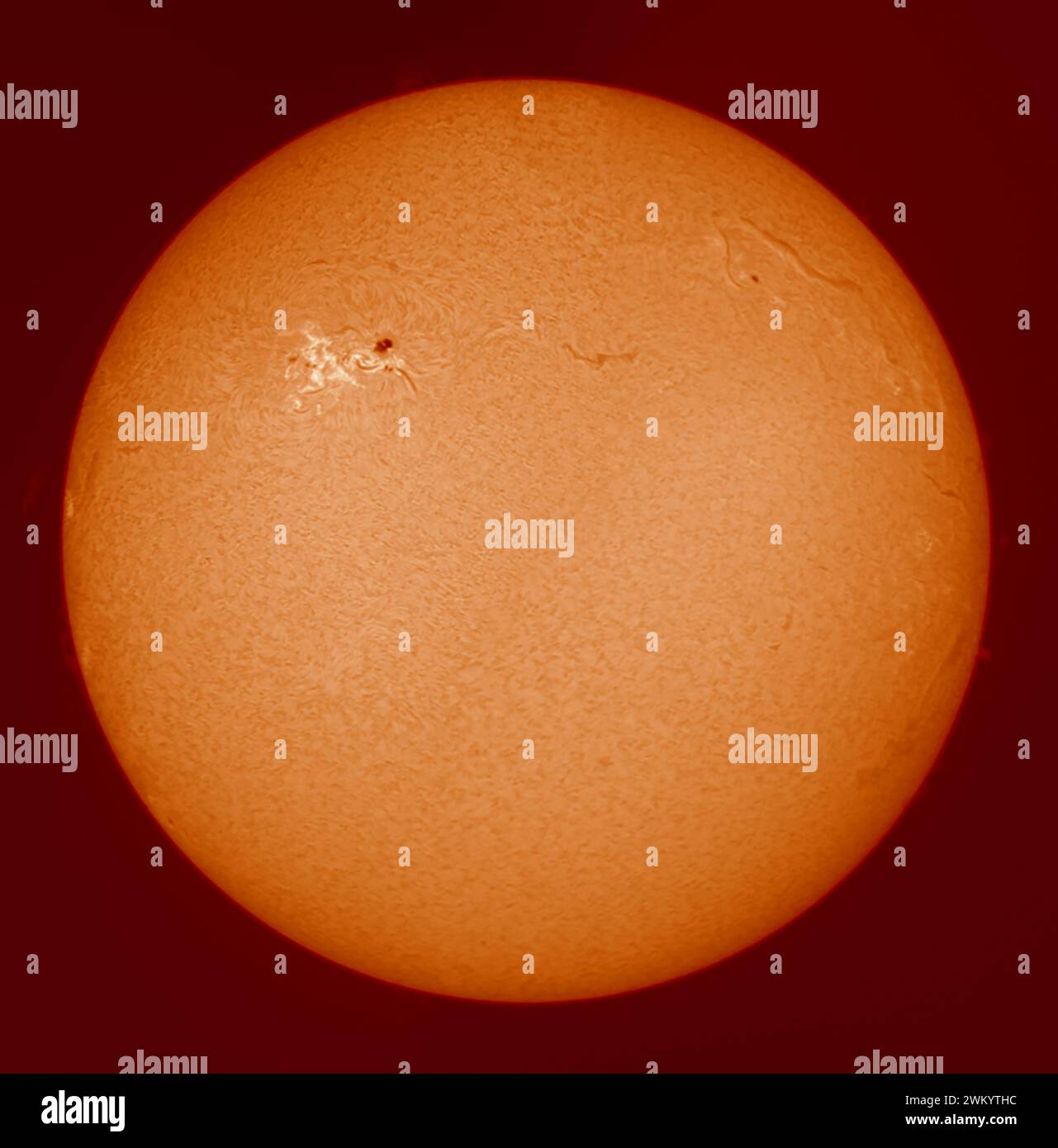 London, UK. 23rd Feb, 2024. Giant sunspot AR3590 sends out X class ...