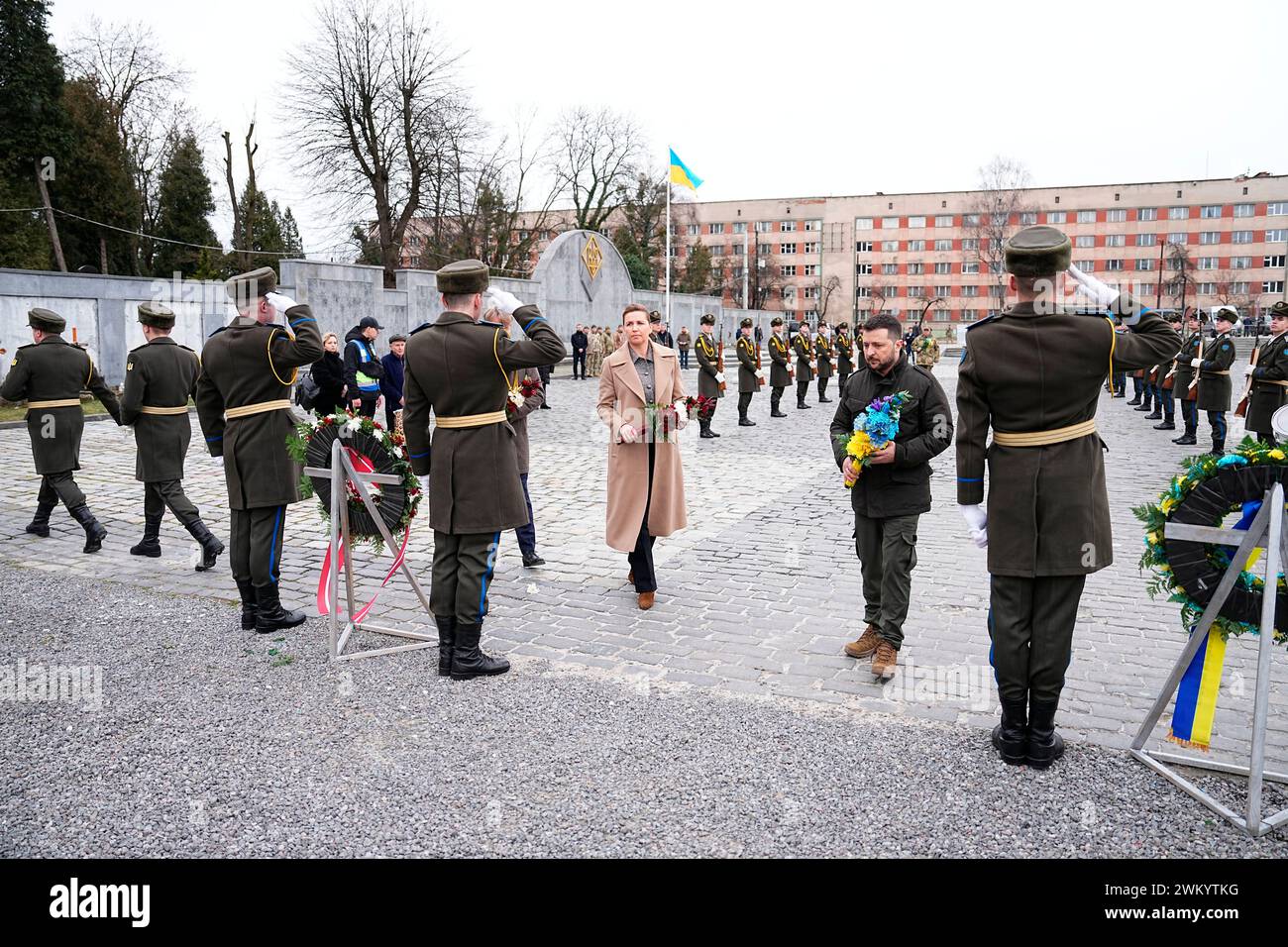 Denmarks Prime Minister Mette Frederiksen, her husband Bo Tengberg and ...