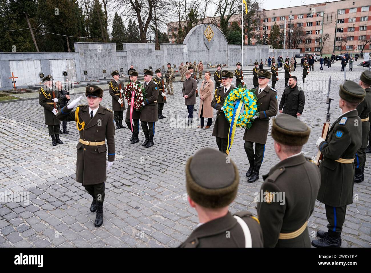 Denmarks Prime Minister Mette Frederiksen, her husband Bo Tengberg and ...