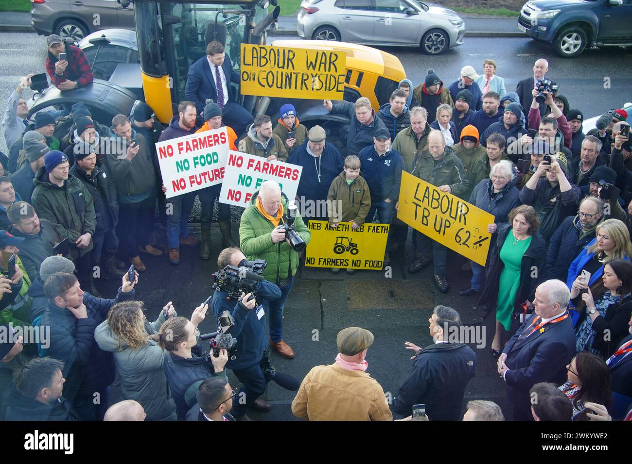 Prime Minister Rishi Sunak speaking with farmers after he delivered a ...