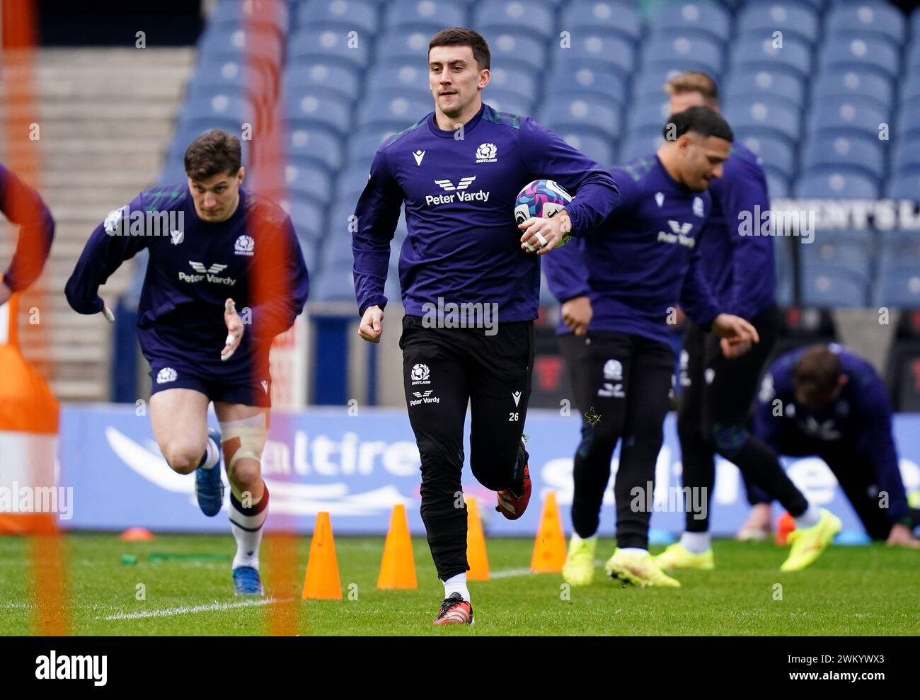 Scotland's Cameron Redpath during the team run at Scottish Gas ...