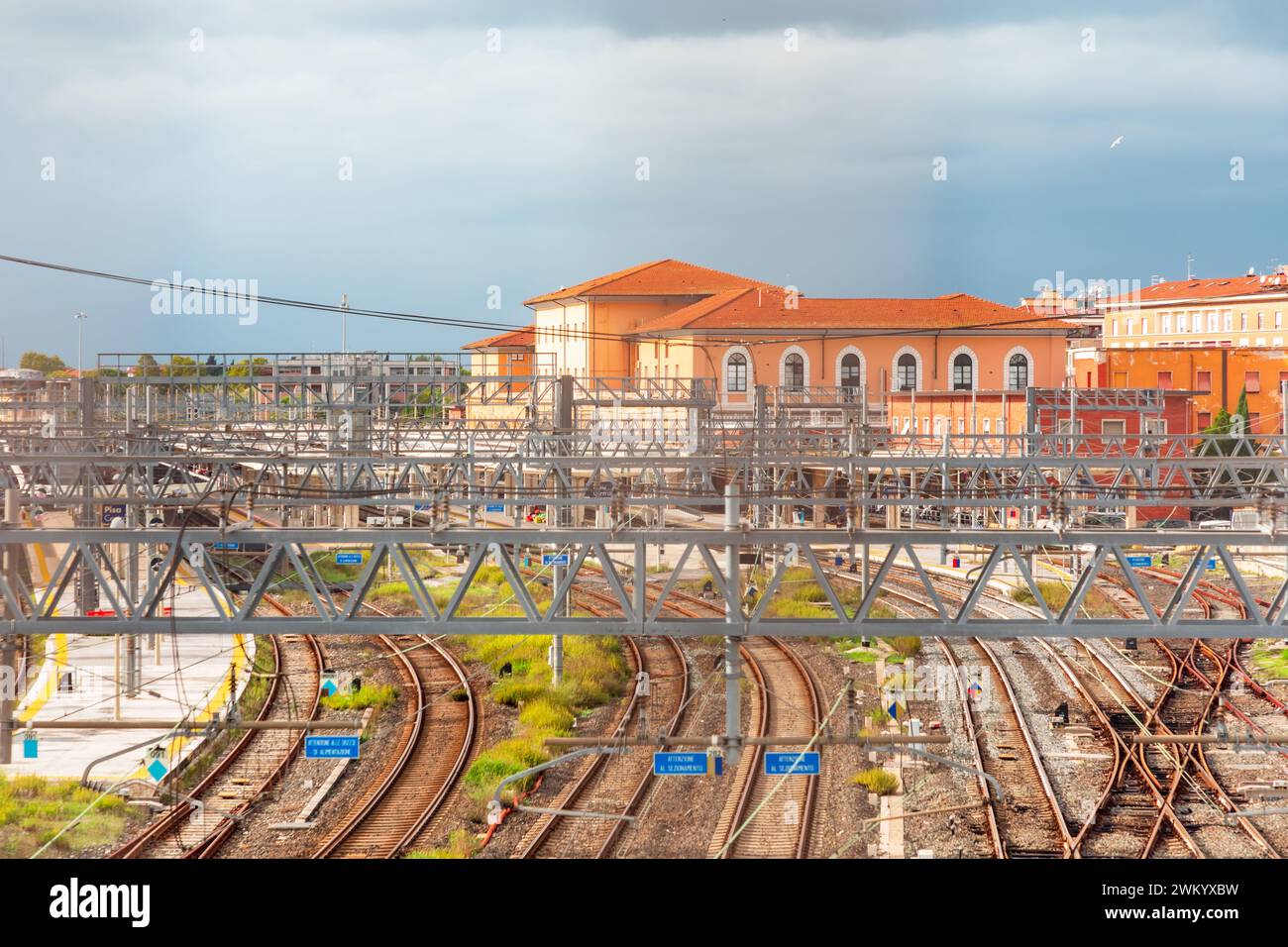 Pisa Centrale train station in Pisa view from the track side, Pisa ...