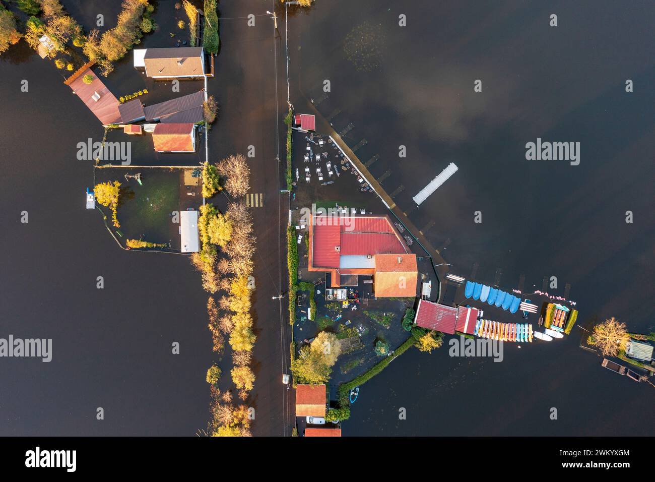 Lake d'Ardres overflows following intense rainfall, Pas-de-Calais ...