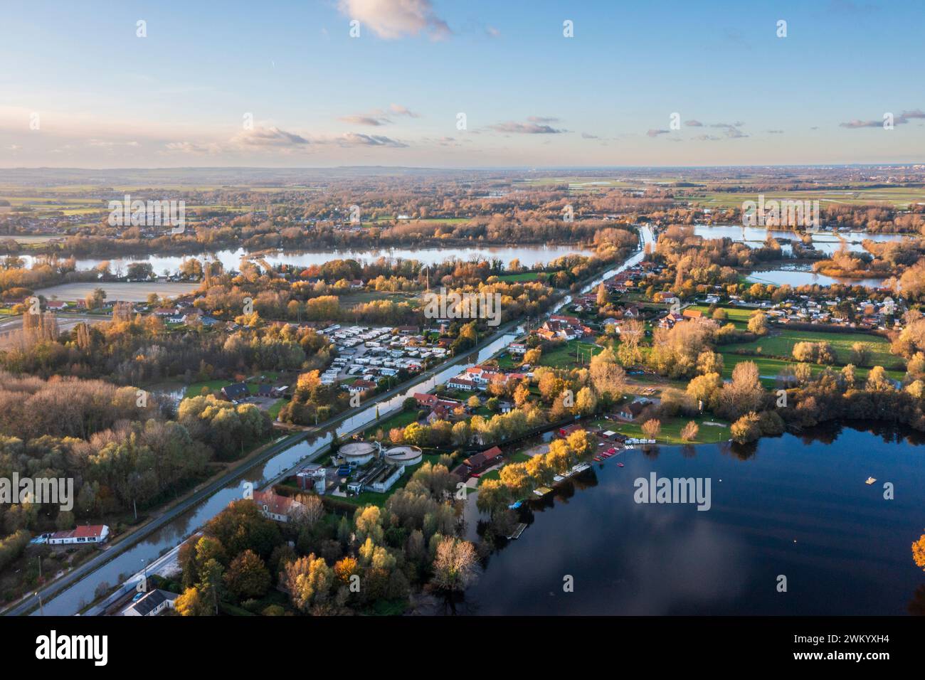 Lake d'Ardres overflows following intense rainfall, Pas-de-Calais ...