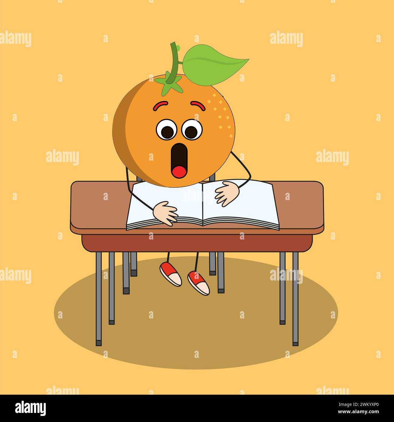 Art illustration Doodle Kawaii Fruits Symbol Character Orange Mascot ...