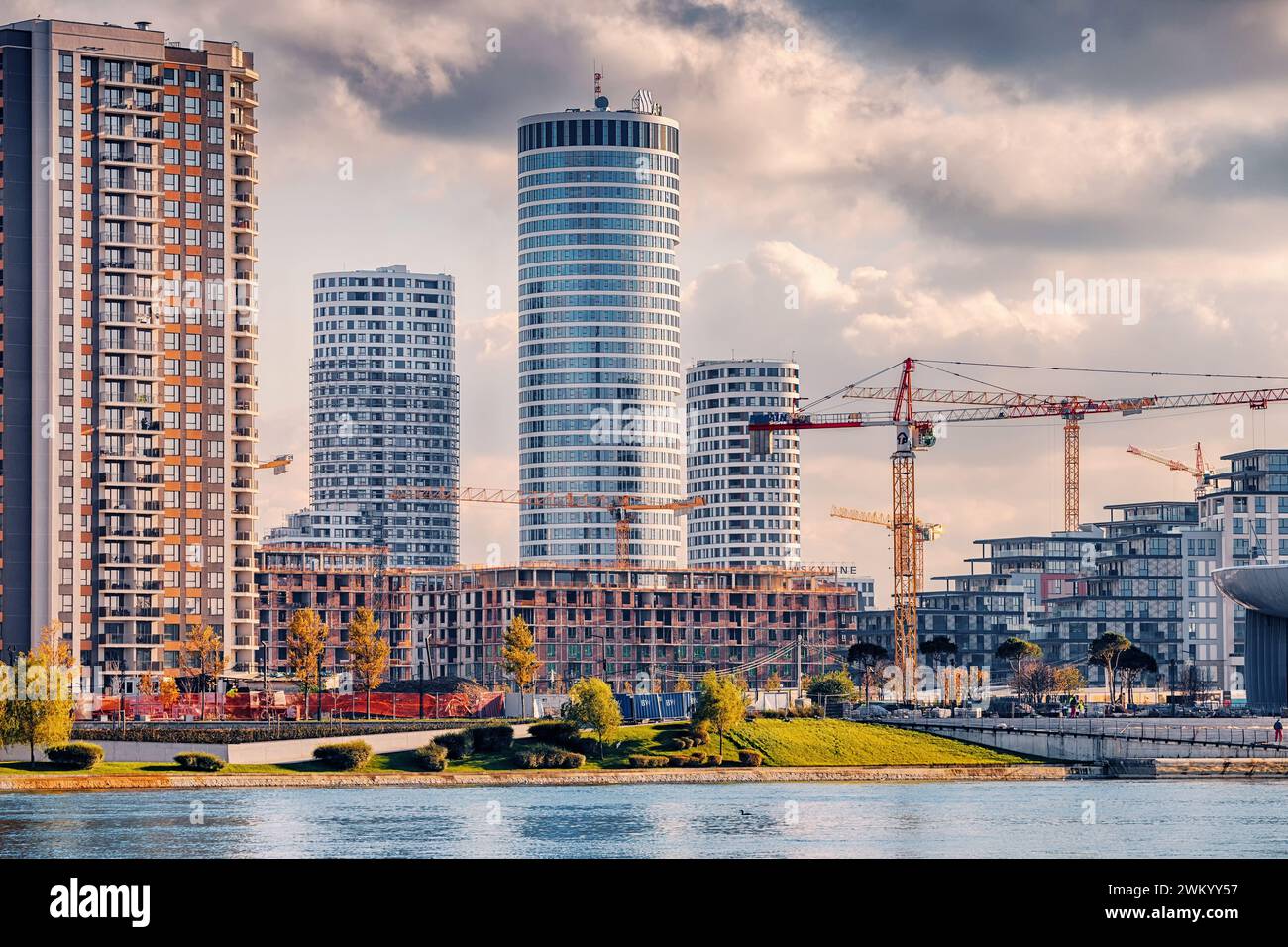 29 November 2023, Belgrade, Serbia: Belgrade's waterfront buzzes with modern development, as ...