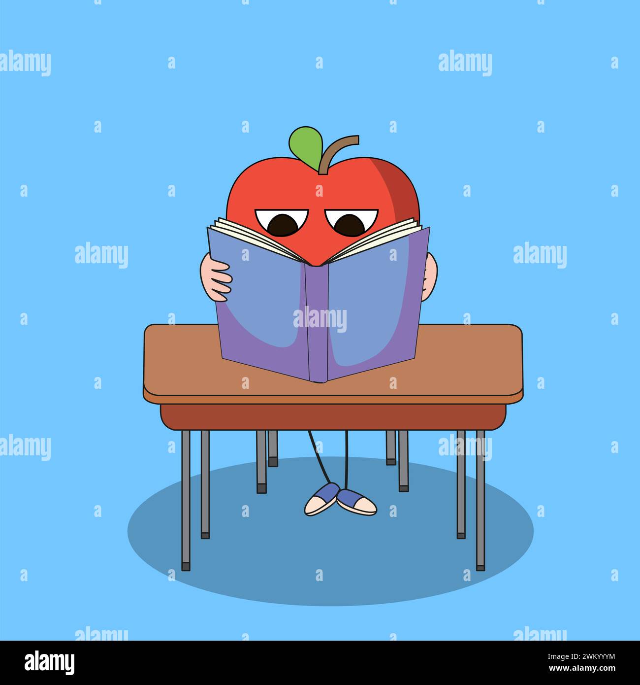 Art illustration Doodle Kawaii Fruits Symbol Character Apple Mascot ...