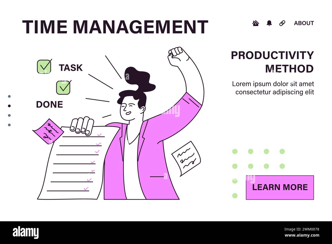 Employee efficiency web or landing. Business employee productive ...