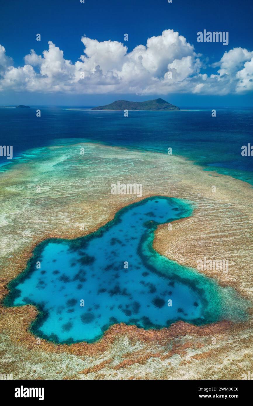 aerial view of one of the natural pools on the north reef, with M ...